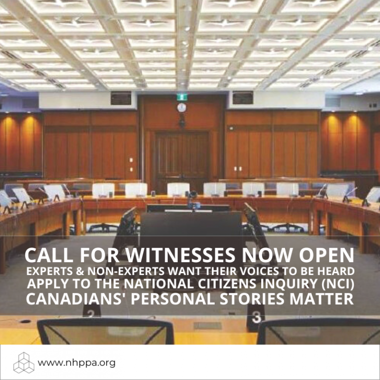 Apply To Be A Witness: National Citizen’s Inquiry - NHPPA.org