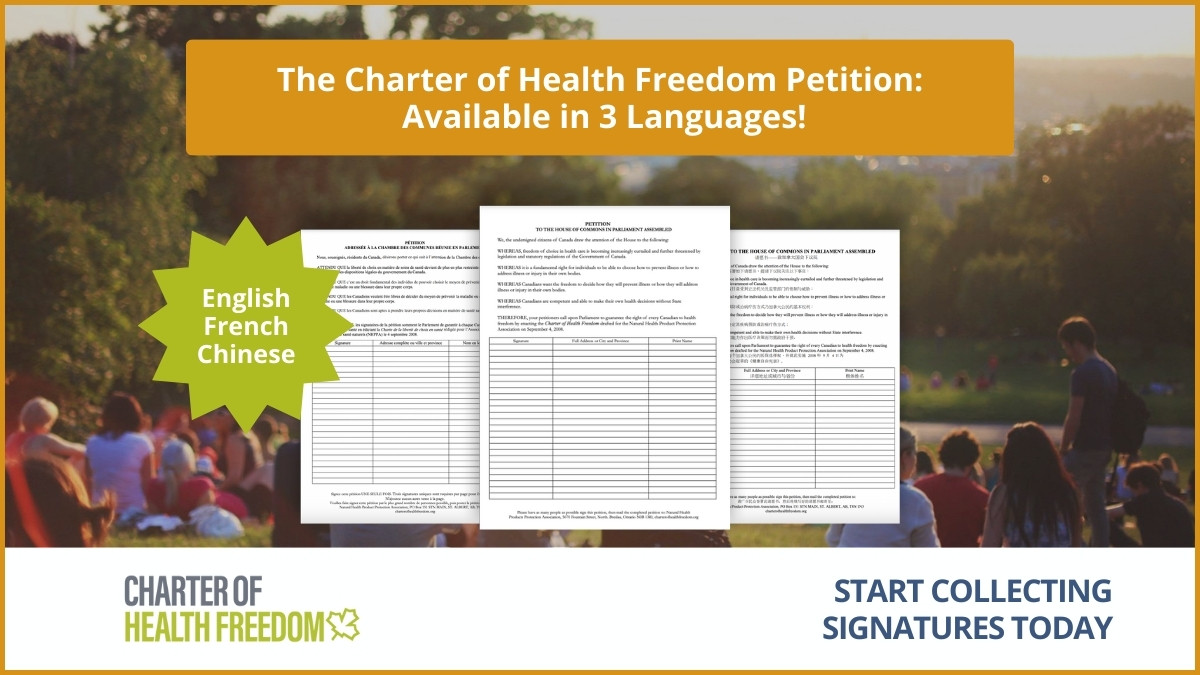 Charter of Health Freedom Petition | Available in 3 Languages